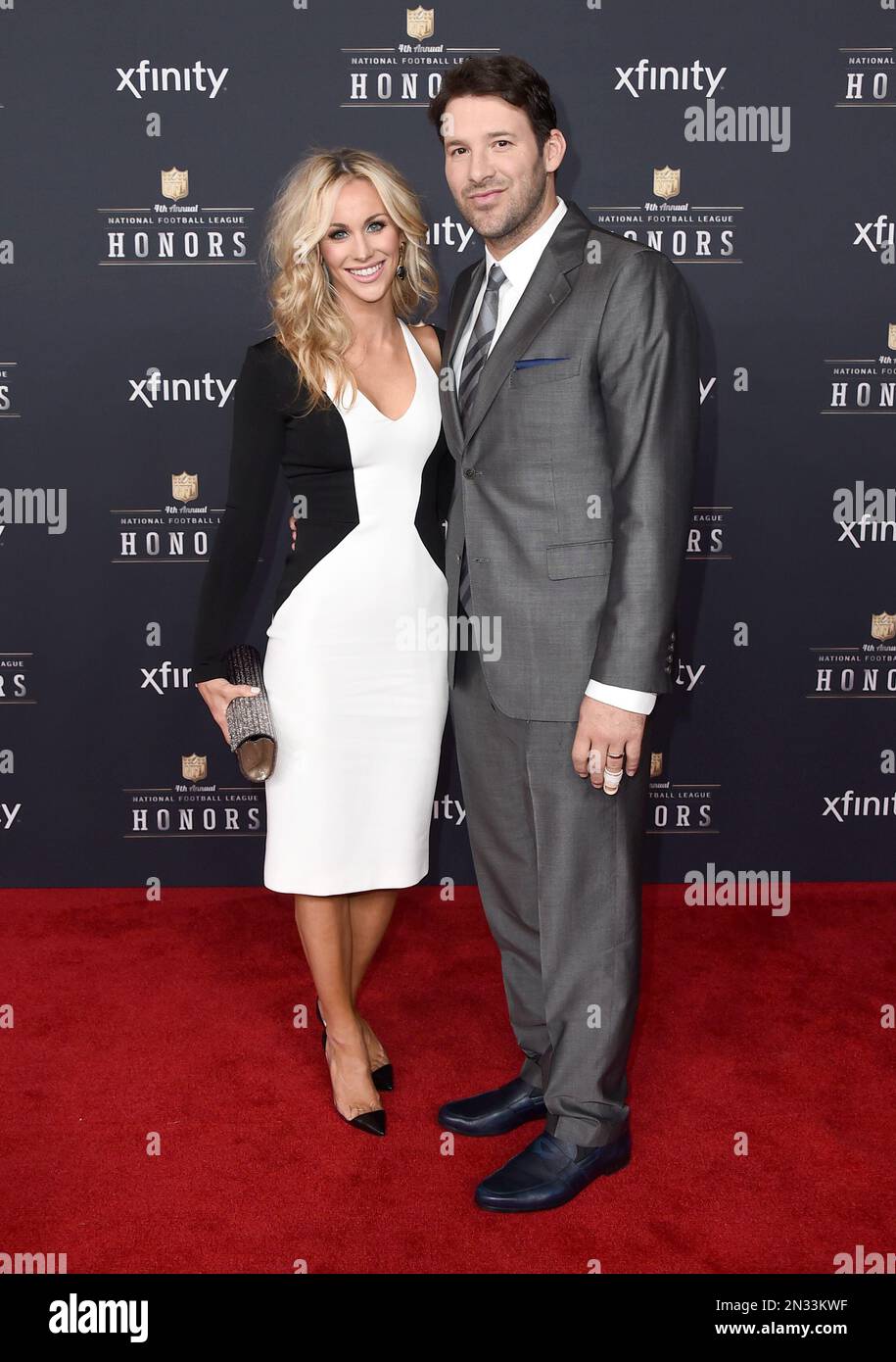 Candice Crawford, left, and Tony Romo, of the Dallas Cowboys, arrive at ...
