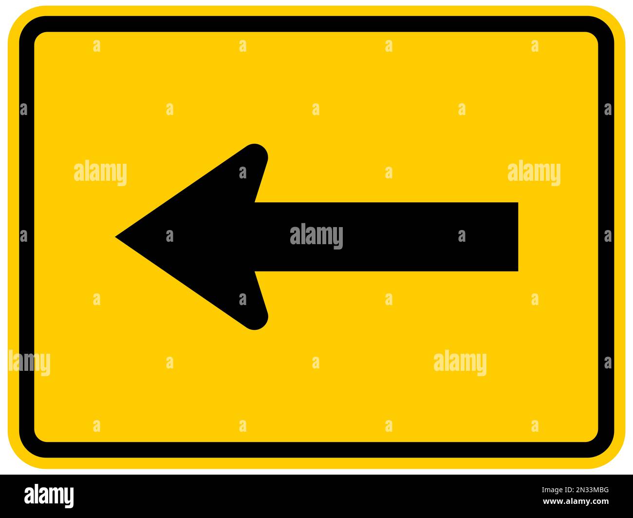 supplemental arrow warning sign Stock Photo - Alamy