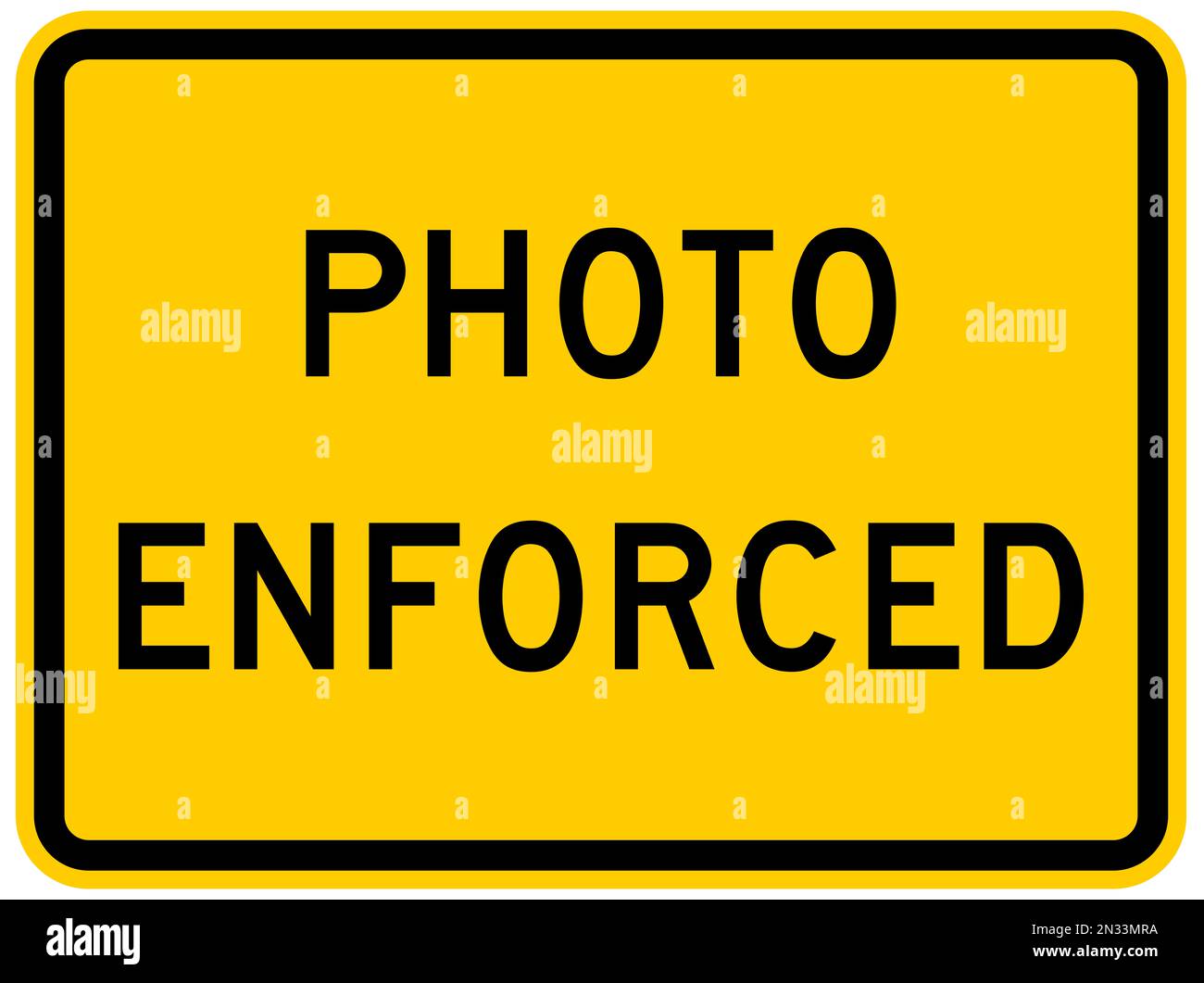Photo enforced warning sign Stock Photo - Alamy
