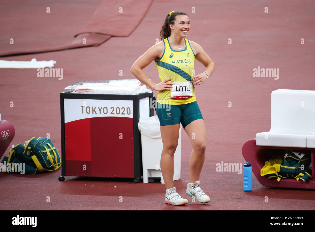 AUG 06, 2021 - Tokyo, Japan: Mackenzie LITTLE of Australia reacts in ...
