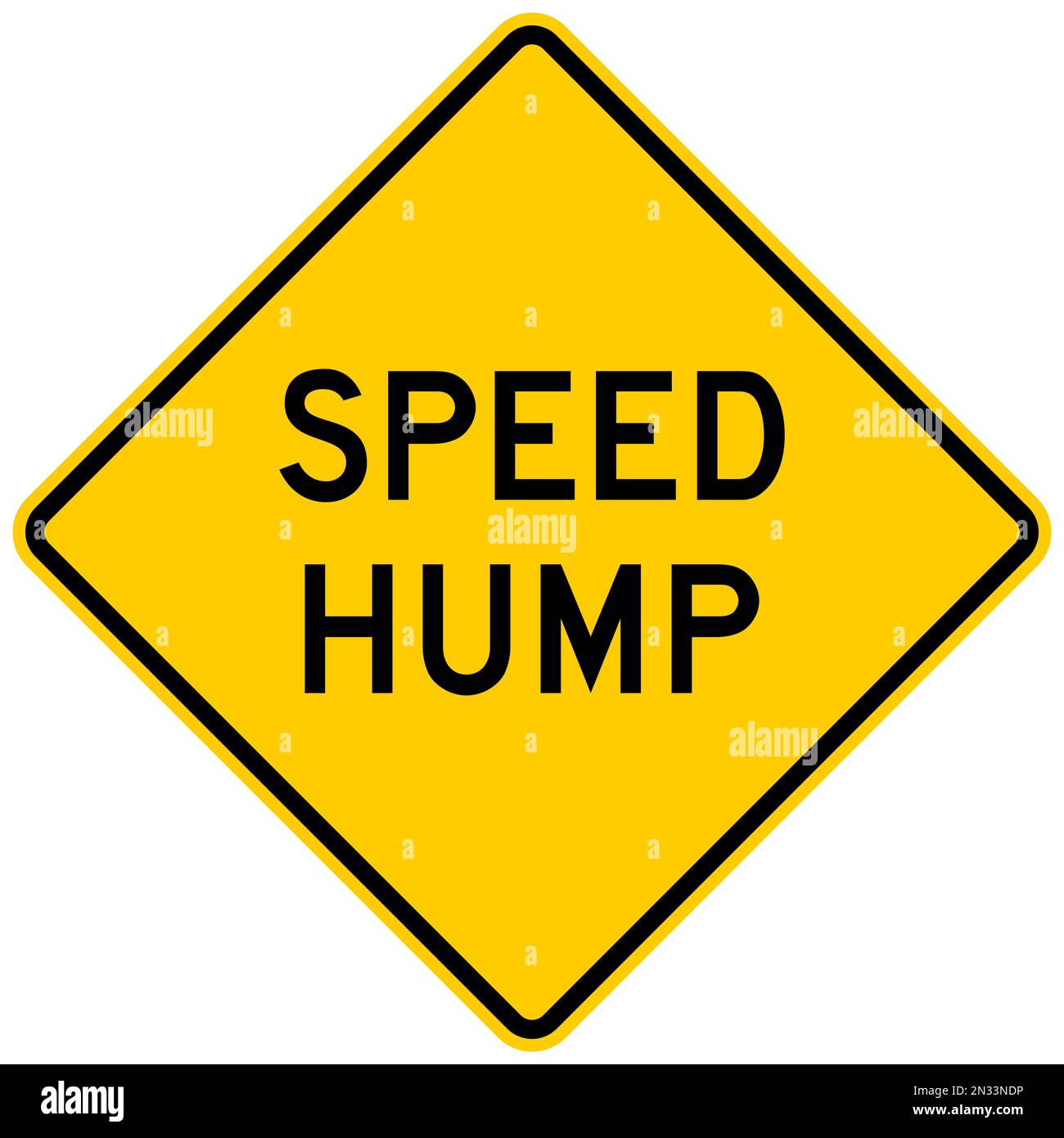 Speed hump warning sign Stock Photo - Alamy