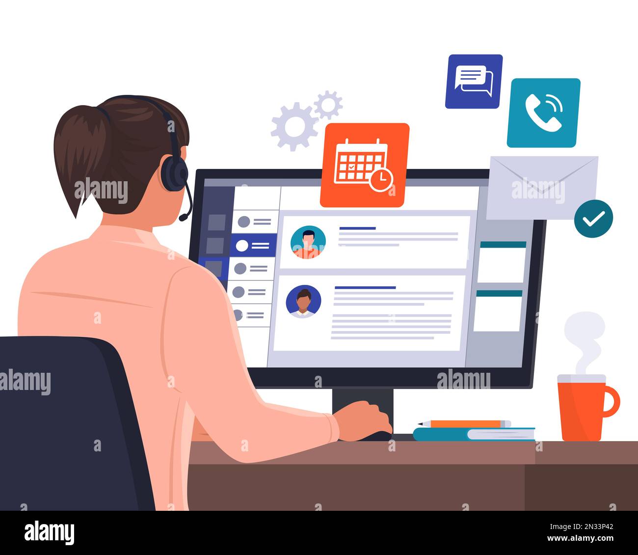 Virtual assistant talking Stock Vector Images - Alamy