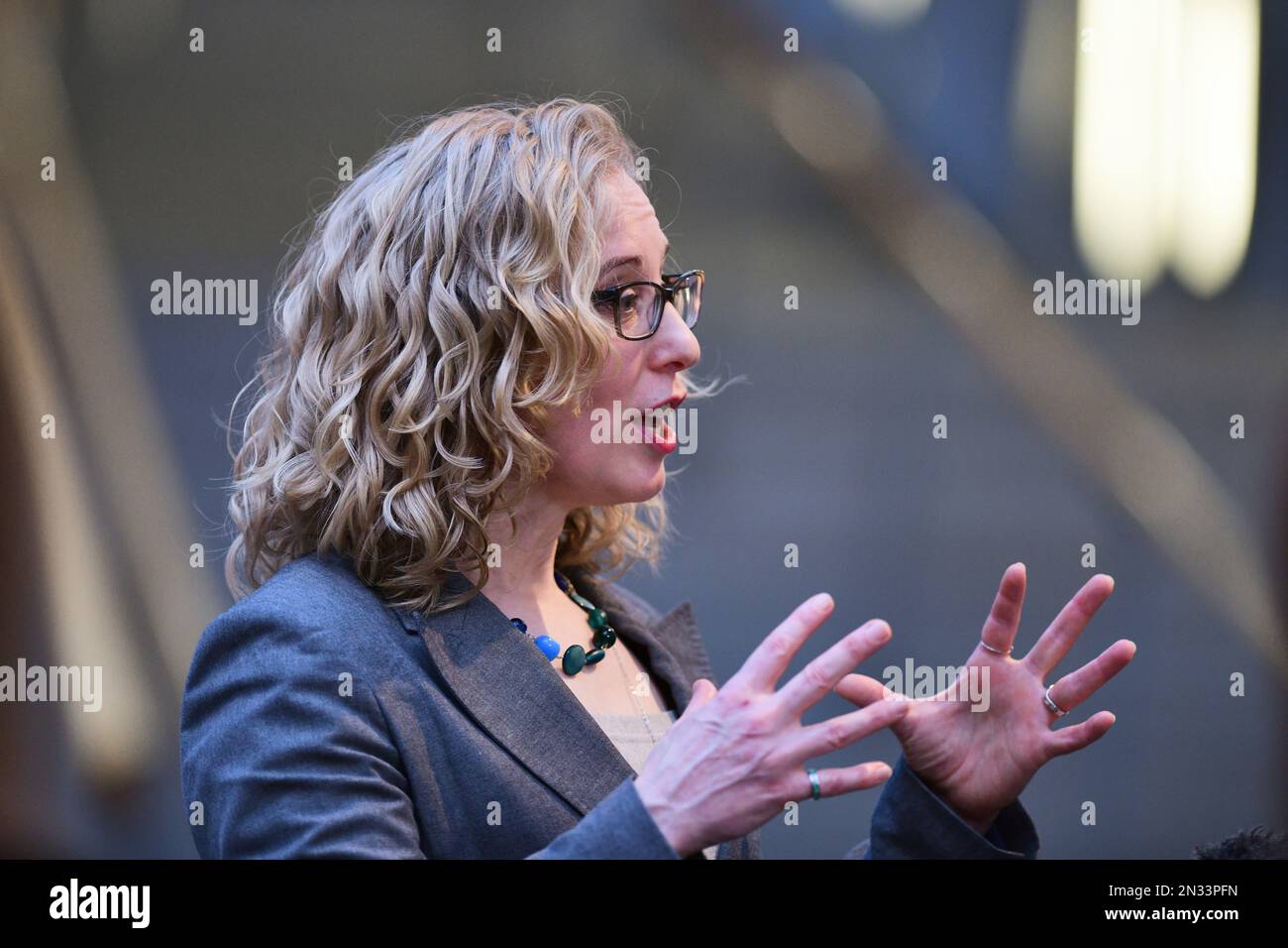 Edinburgh Scotland, UK 07 February 2023 Lorna Slater, Scottish Green ...