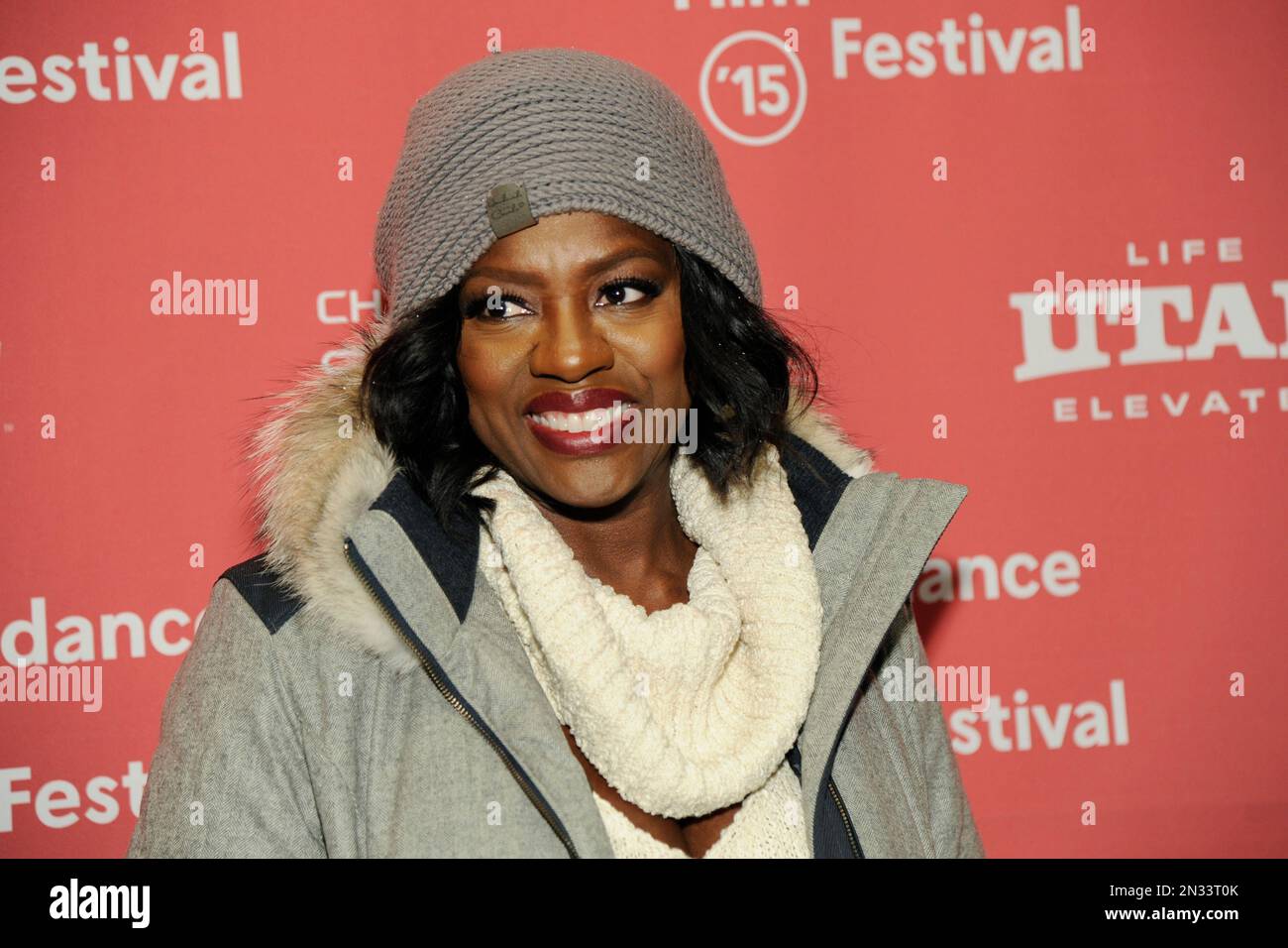 Viola Davis, a cast member in "Lila & Eve," poses at the premiere of ...