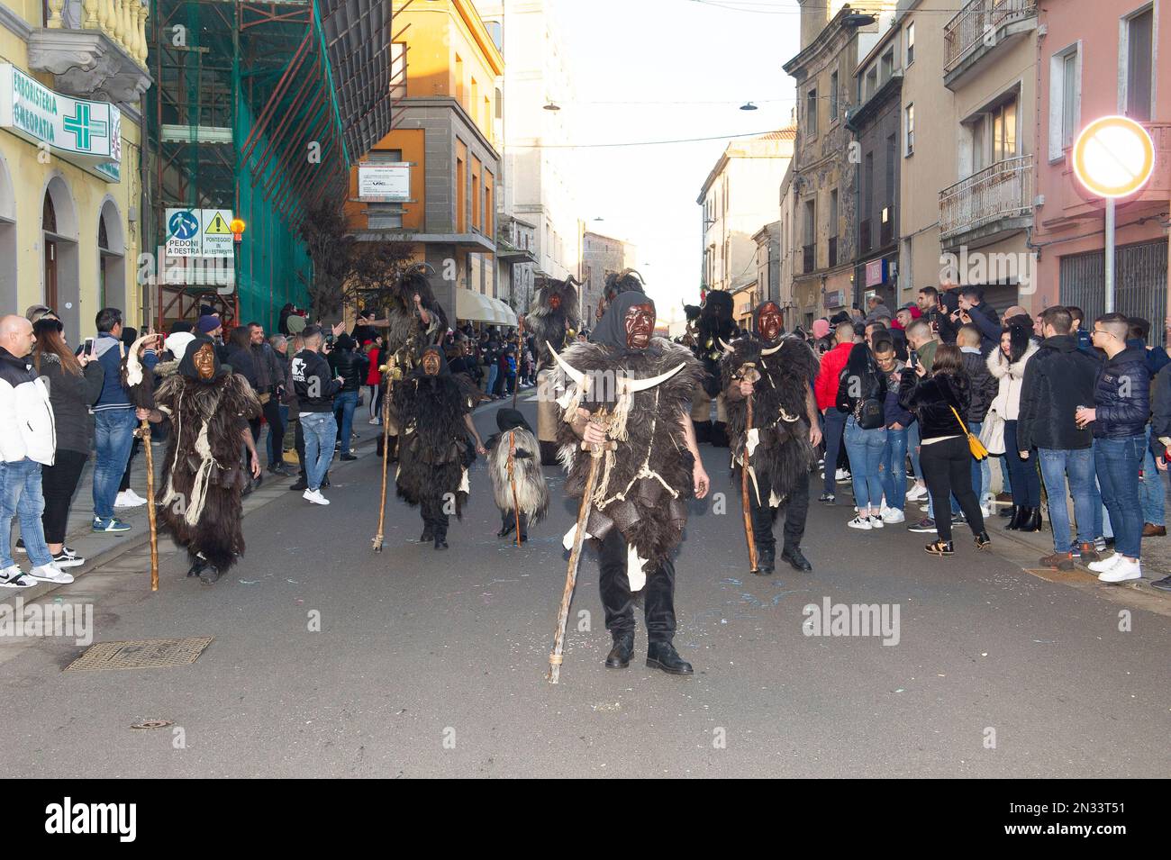 02-4-2023 - Italy, Sardinia, Sassari, Carnival in Macomer "Carrasegare ...
