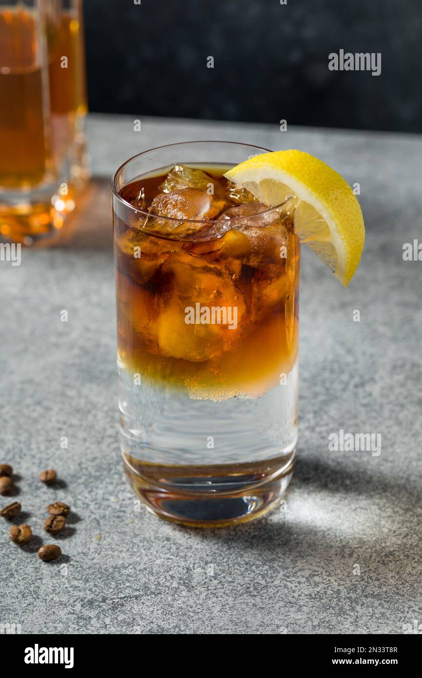 Boozy Cold Bourbon Quick Start Cocktail with Tonic and Coffee Stock ...