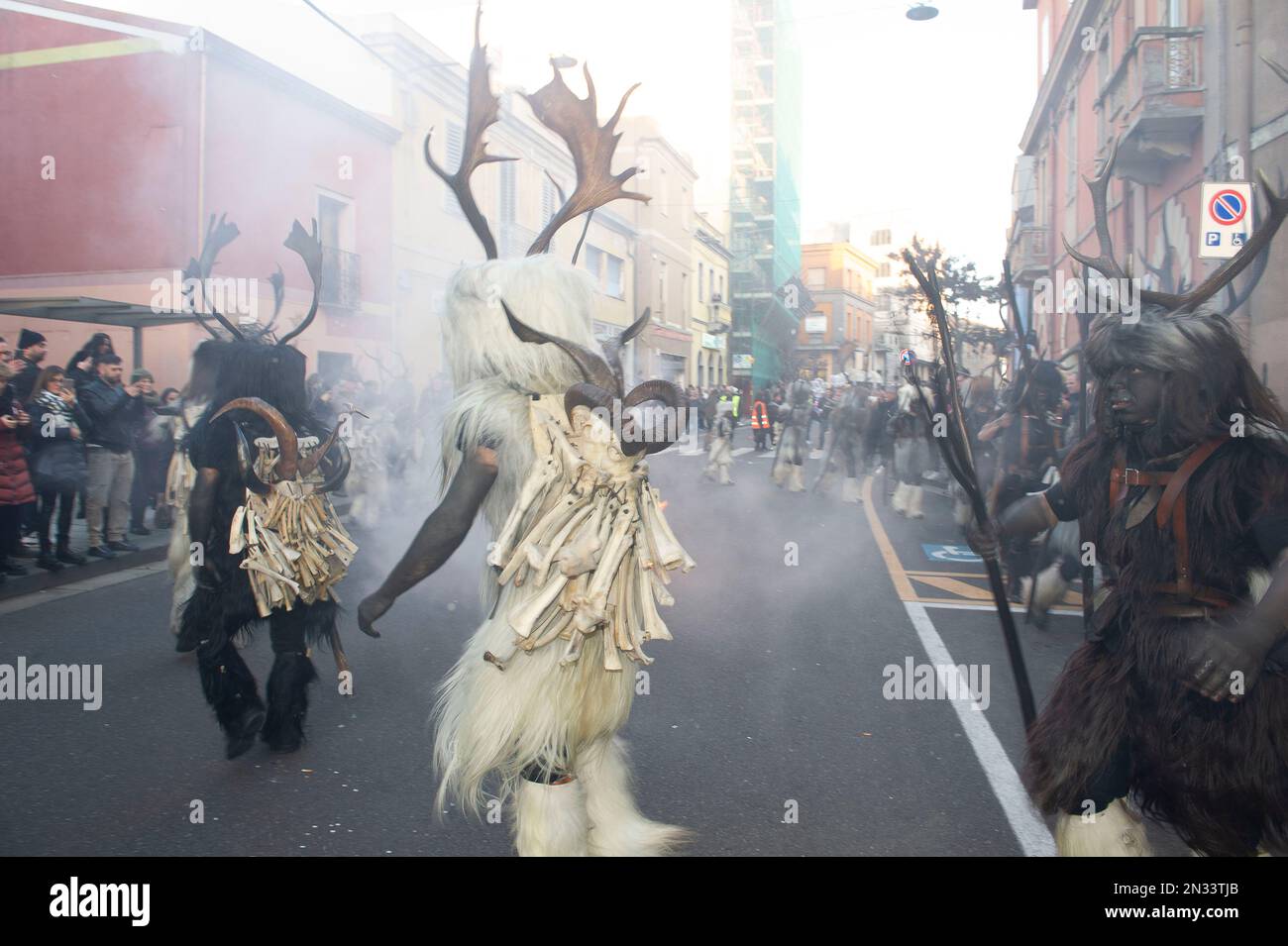 02-4-2023 - Italy, Sardinia, Sassari, Carnival in Macomer "Carrasegare ...