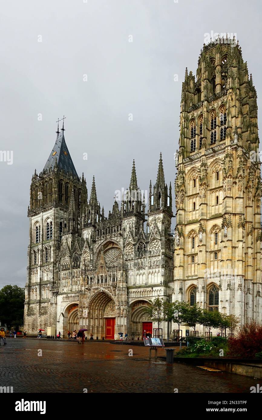 Rouen Cathedral in Rouen is a city on the River Seine in northern ...