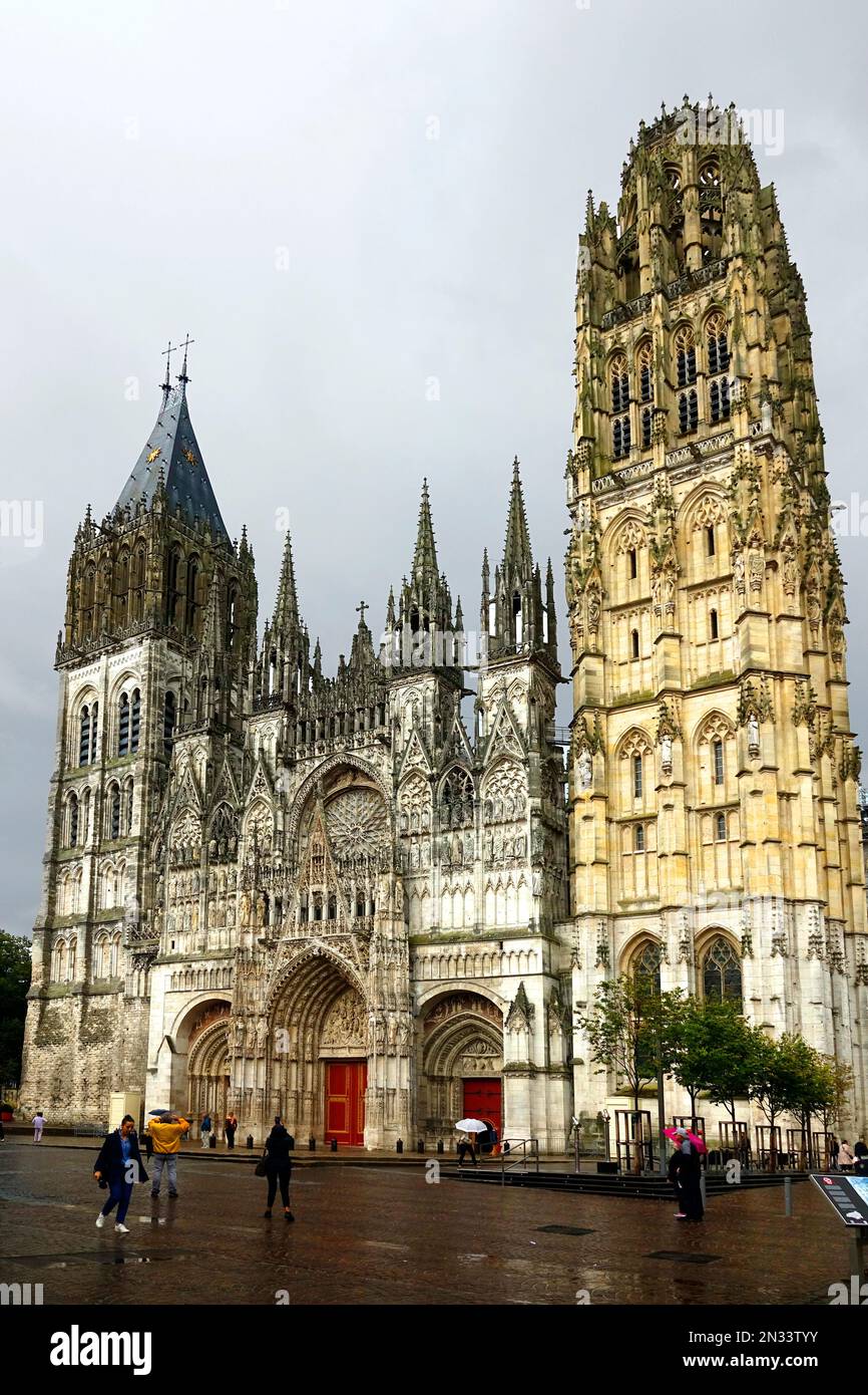 Rouen Cathedral in Rouen is a city on the River Seine in northern ...