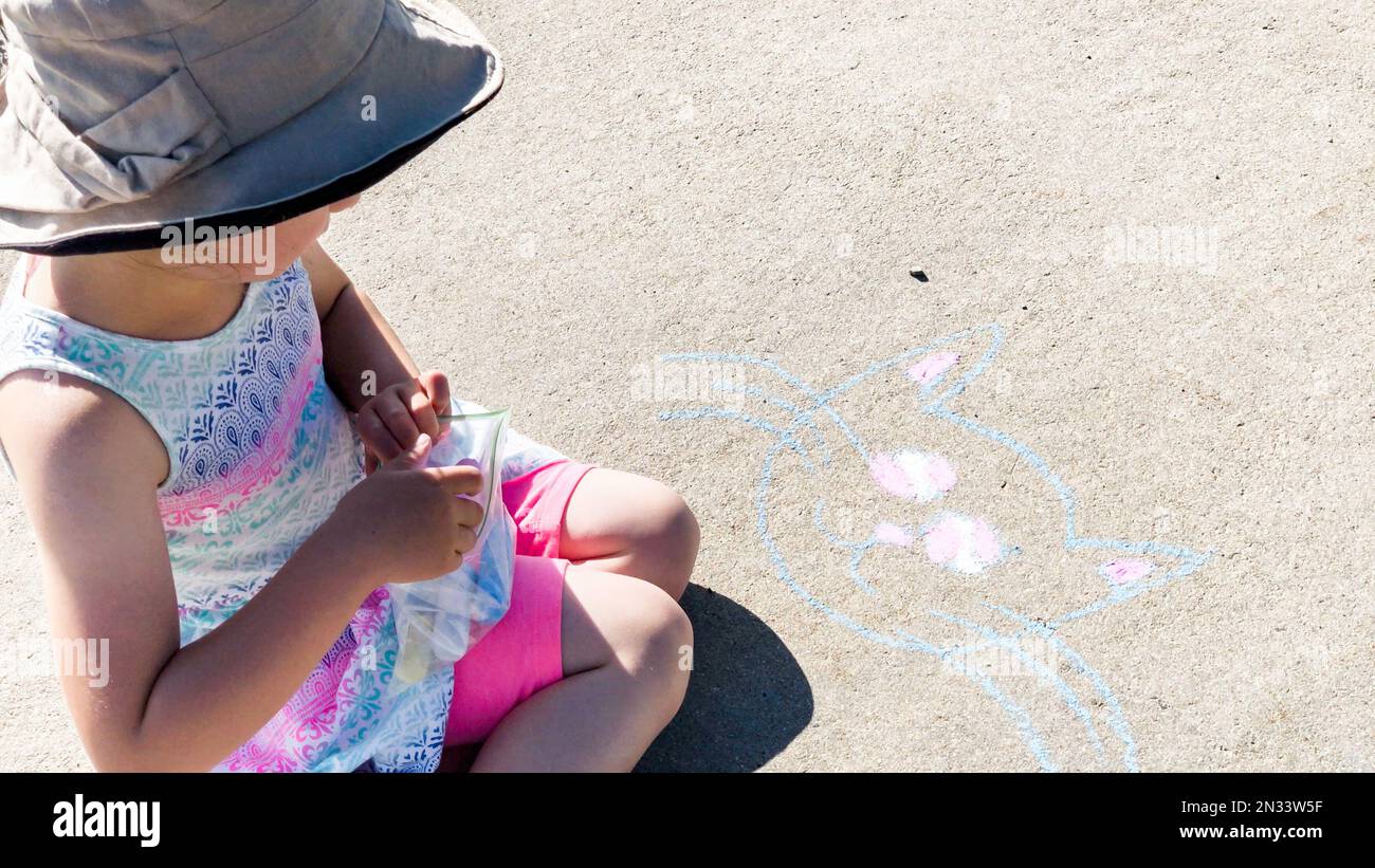 Kids chalk art Stock Photo - Alamy