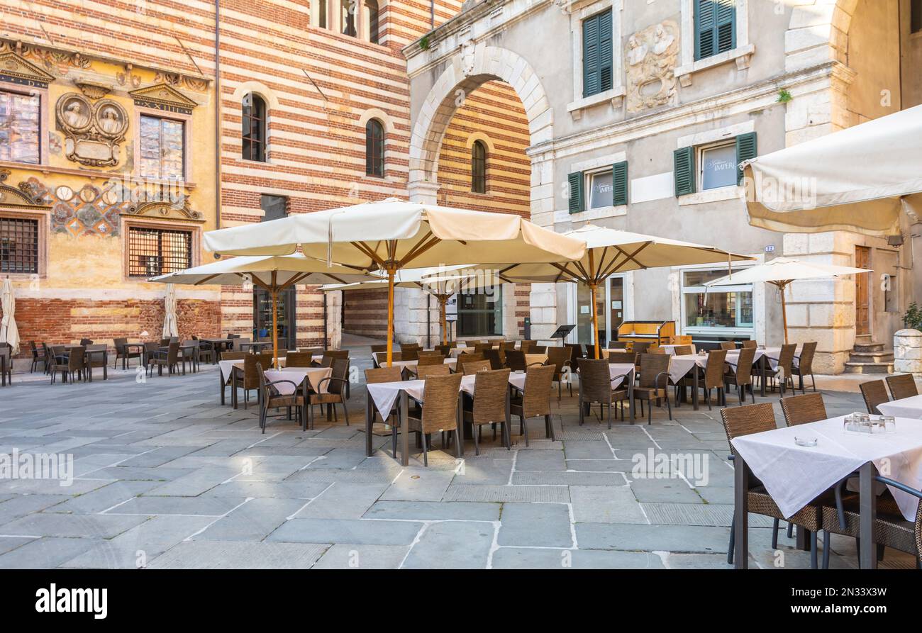 Piazza dei Signori in the historic centre of Verona city, Veneto region ...