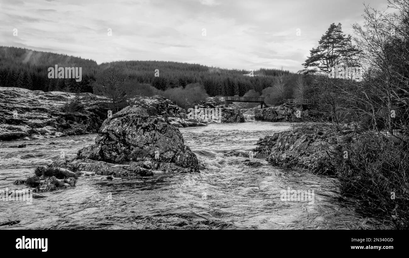 The Fall Pool on the River Brora at Balnacoil in Sutherland Stock Photo ...