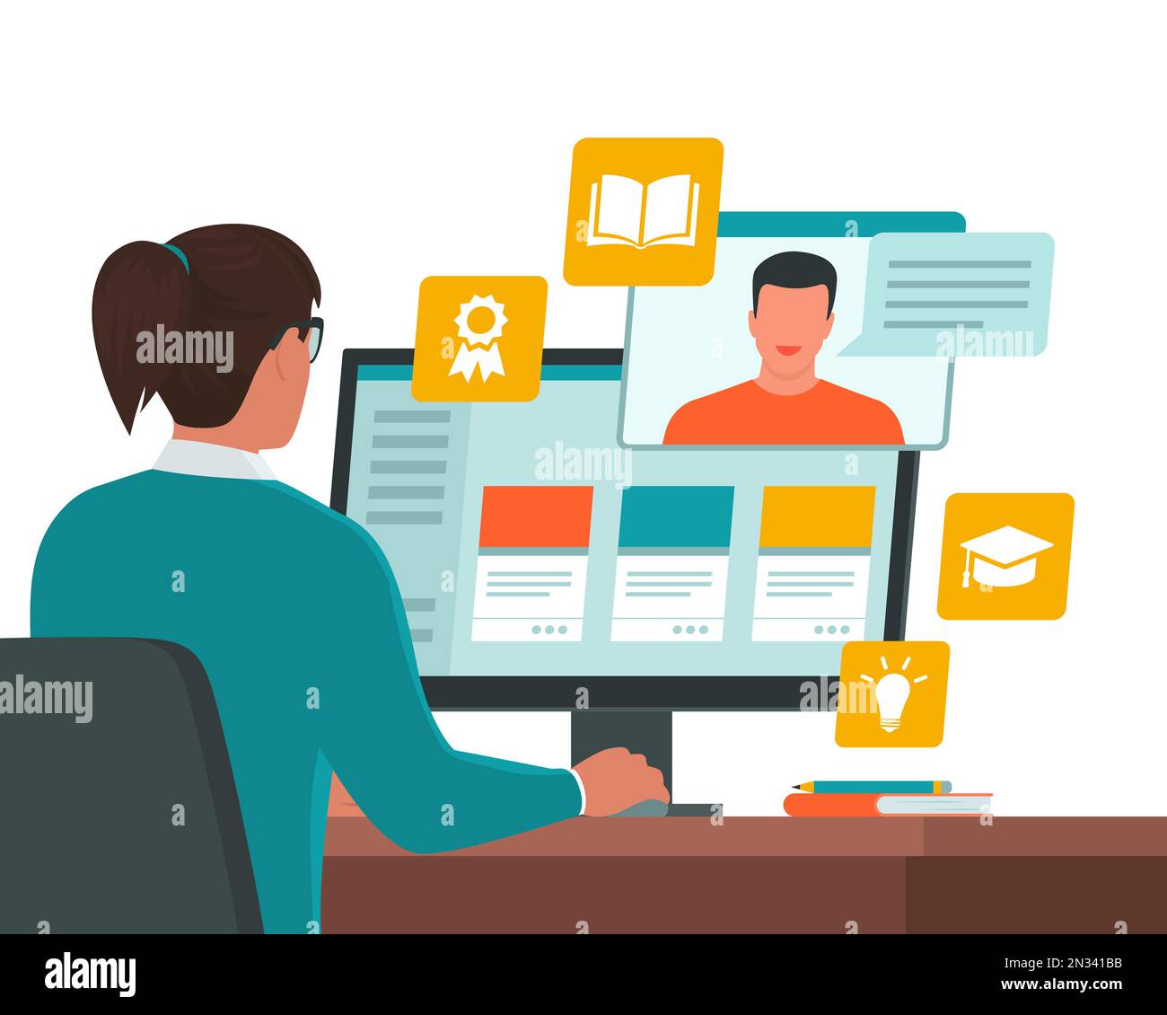Interactive multimedia learning Stock Vector Images - Alamy