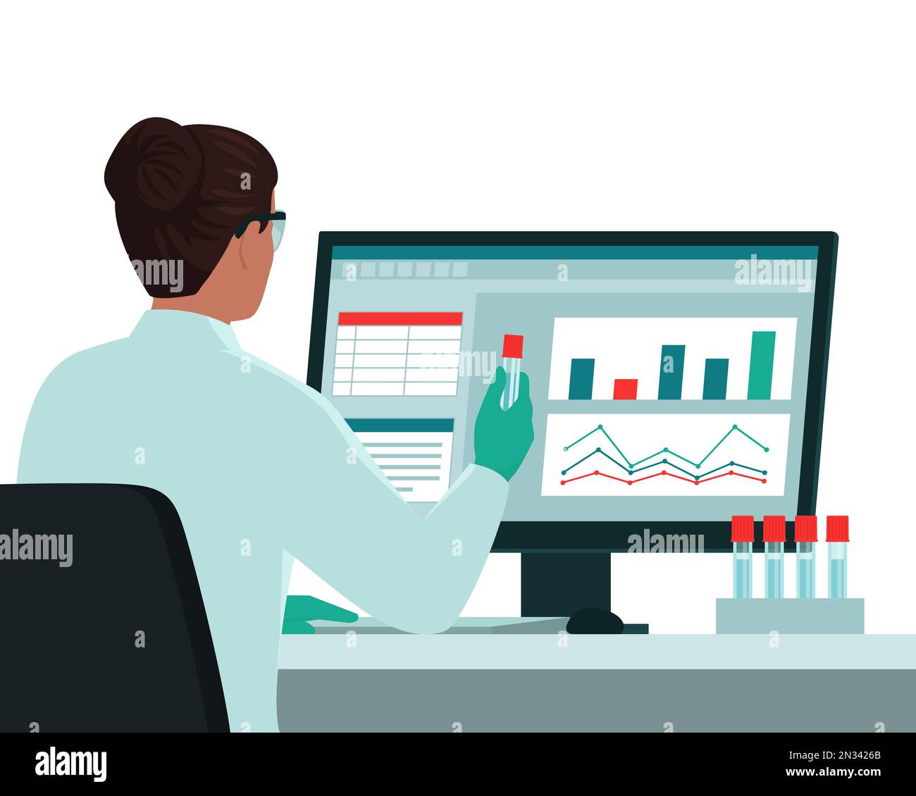 Professional scientist woman working in the medical laboratory, she is ...