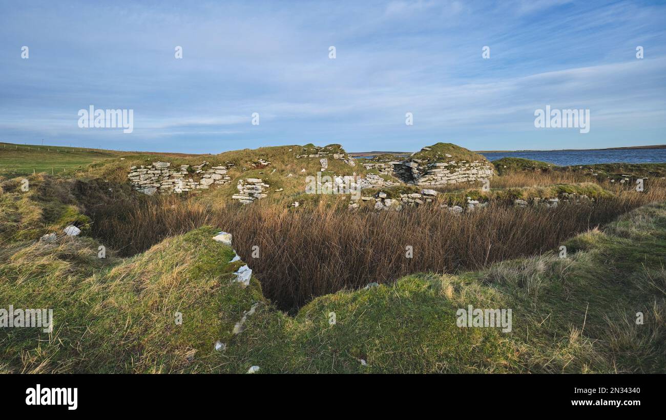 Yarrows broch (South Yarrows, Cairn of Yarrows, Broch of Yarrows Stock ...