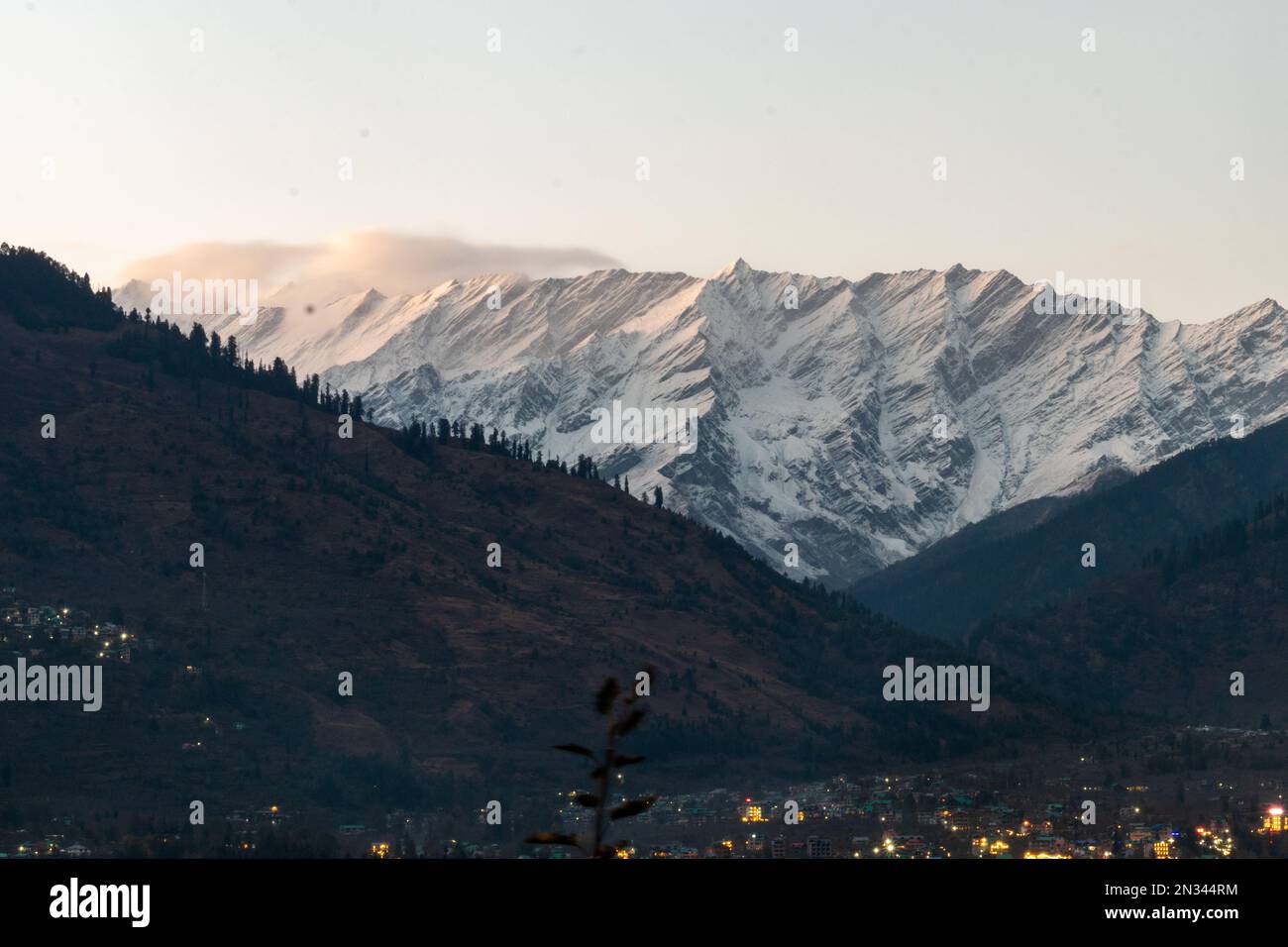 The beautiful landscapes of Himachal Pradesh, India, at sunset Stock ...