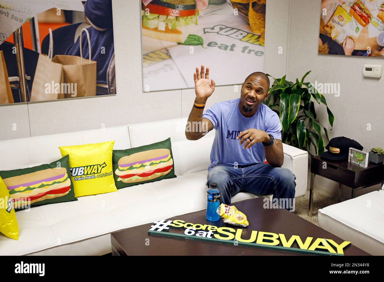 IMAGE DISTRIBUTED FOR SUBWAY® - Charles Woodson stops by the SUBWAY ...