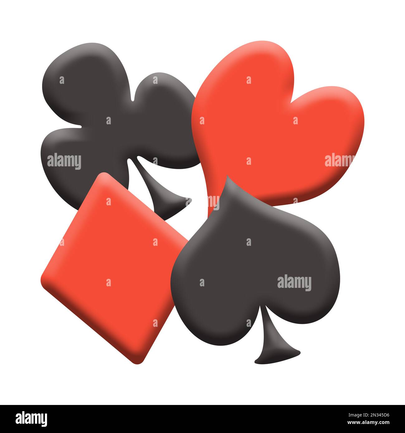 Playing card symbols isolated against white background Stock Photo - Alamy