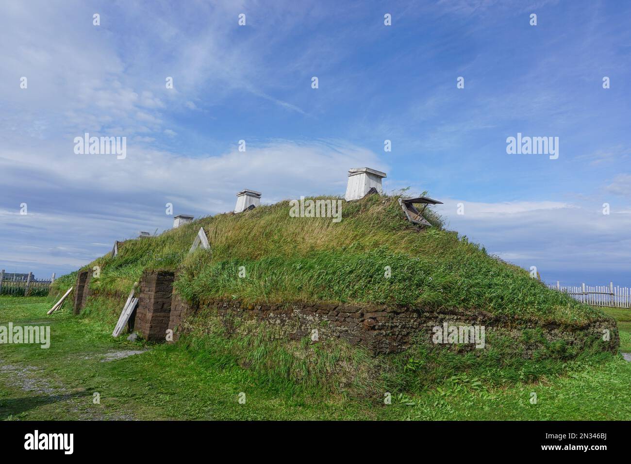 Newfoundland, Canada: Recreated Norse building at L’Anse aux Meadows ...