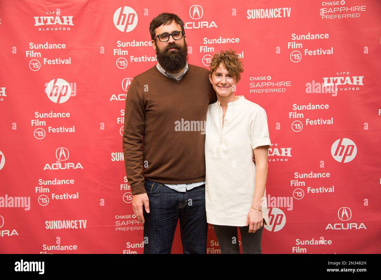 Director Jared Hess, left, and co-writer Jerusha Hess attend the "Don ...