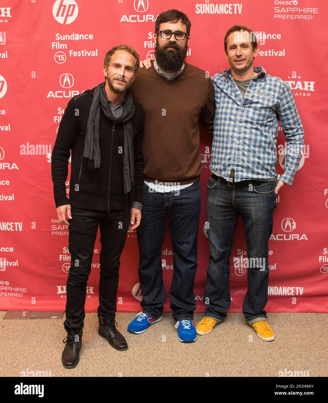 Producer Brandt Andersen, director Jared Hess and producer Dave Hunter ...