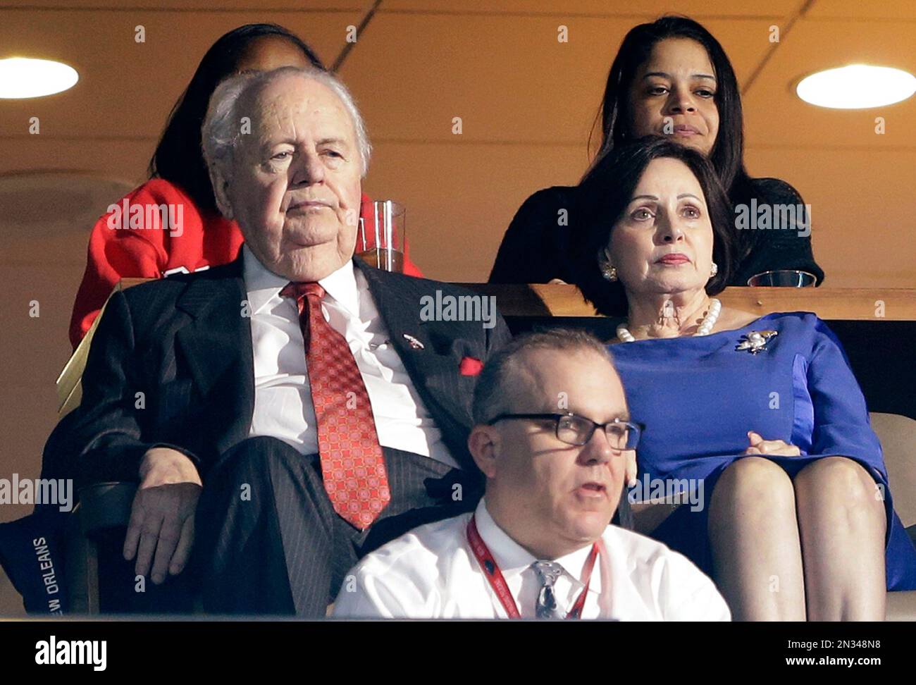 New Orleans Pelicans and New Orleans Saints owner Tom Benson, left ...