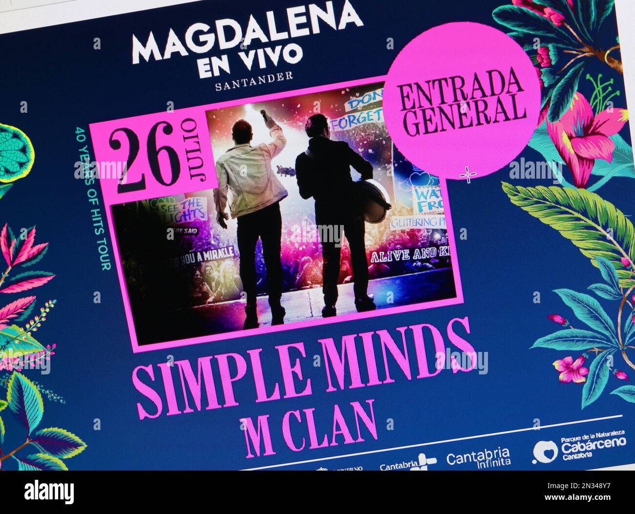 Eticket for a Simple Minds and M Clan concert on the 26 July 2022 in ...