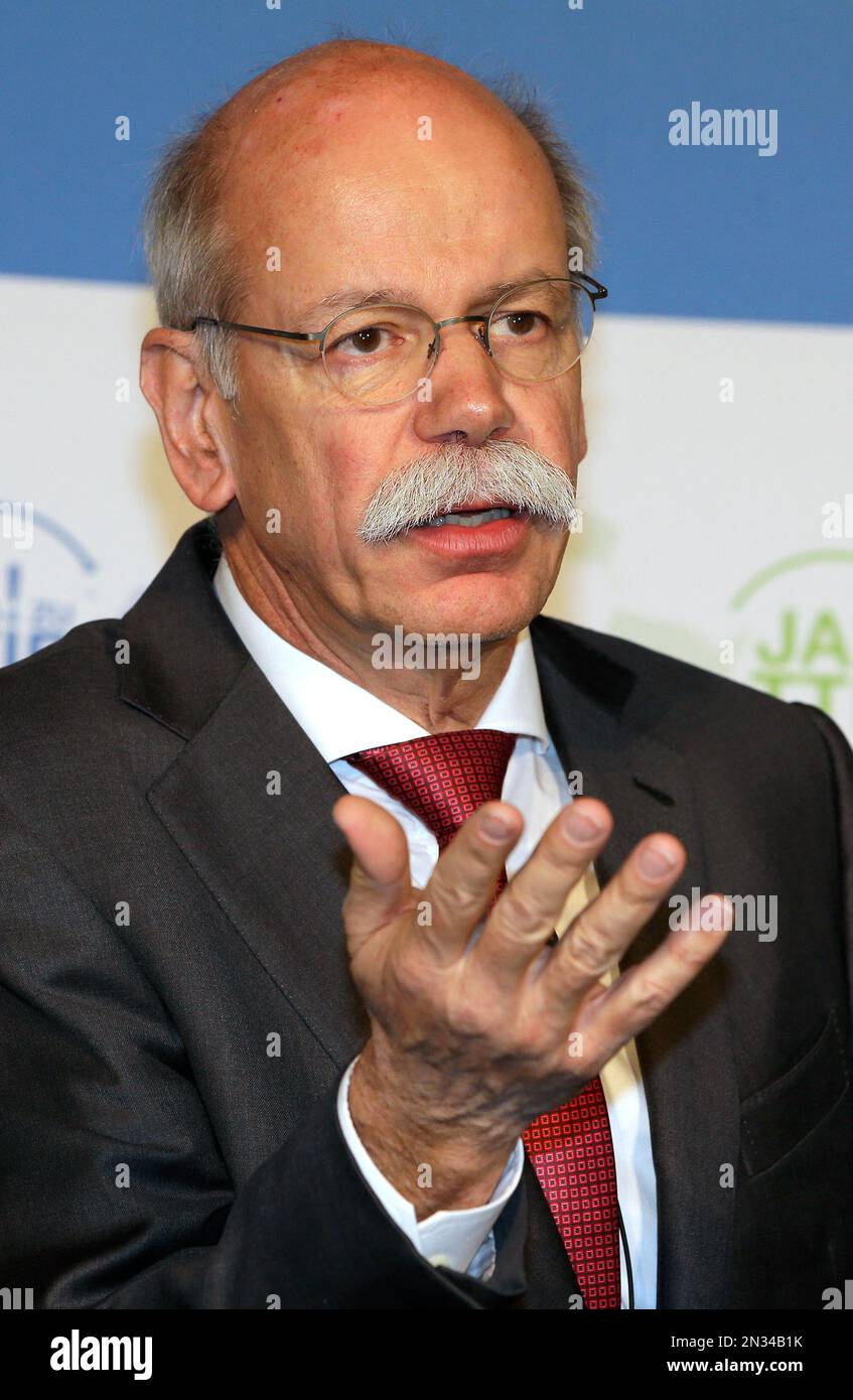 The CEO of Daimler, Dieter Zetsche, gestures during a meeting of the ...