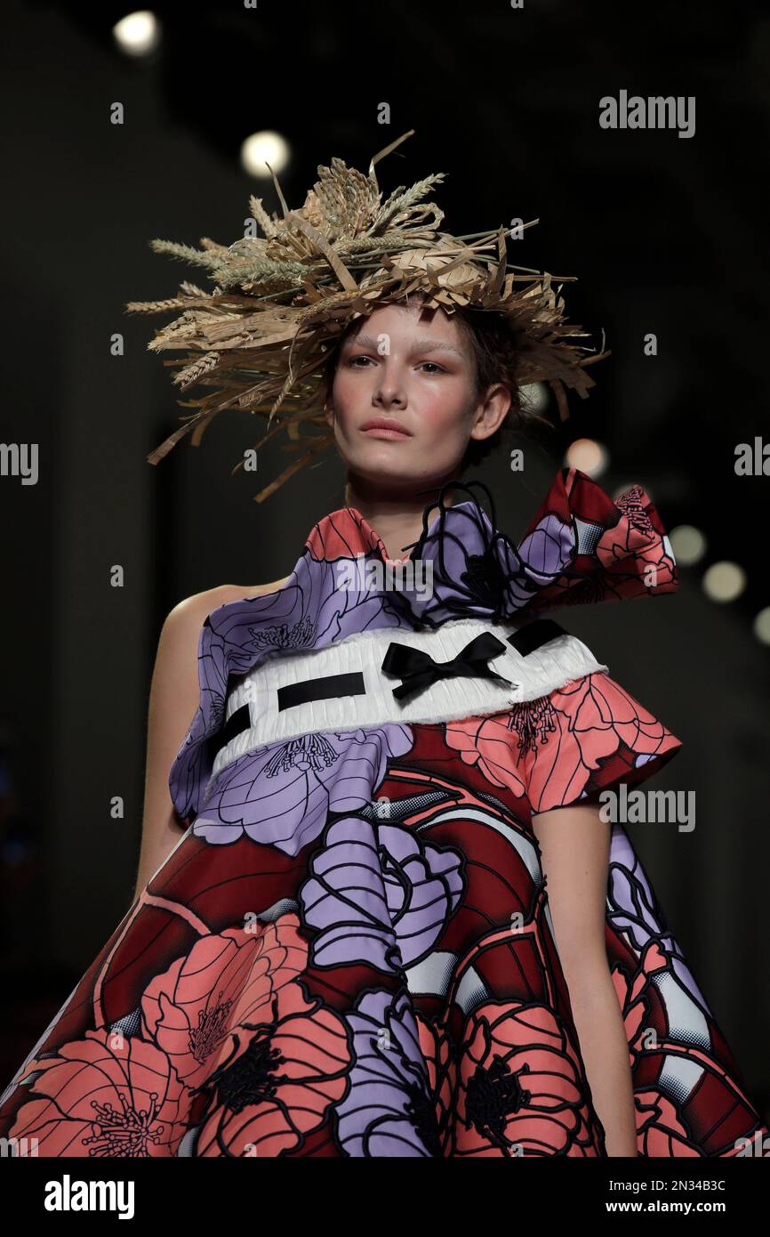 A model wears a creation by designers Viktor Horsting and Rolf Snoeren ...