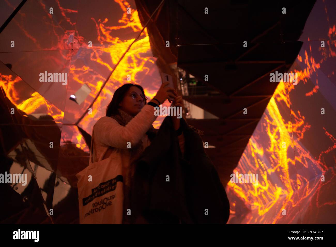 Toulouse, France. 06th Feb, 2023. A woman takes pictures of the 'tunnel ...