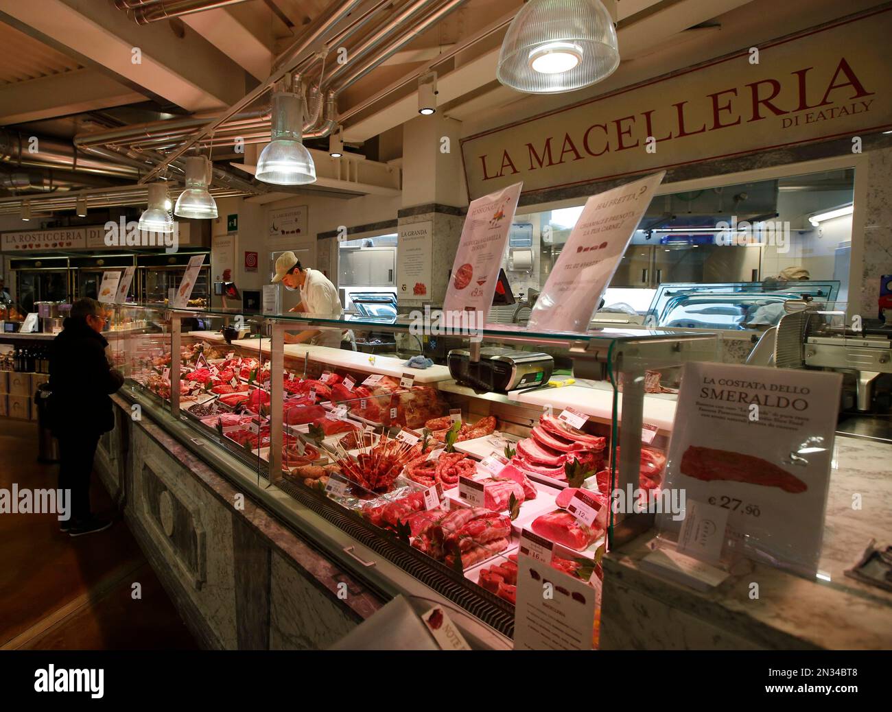An inside view of' Eataly' store, theItalian food chain specialized in ...