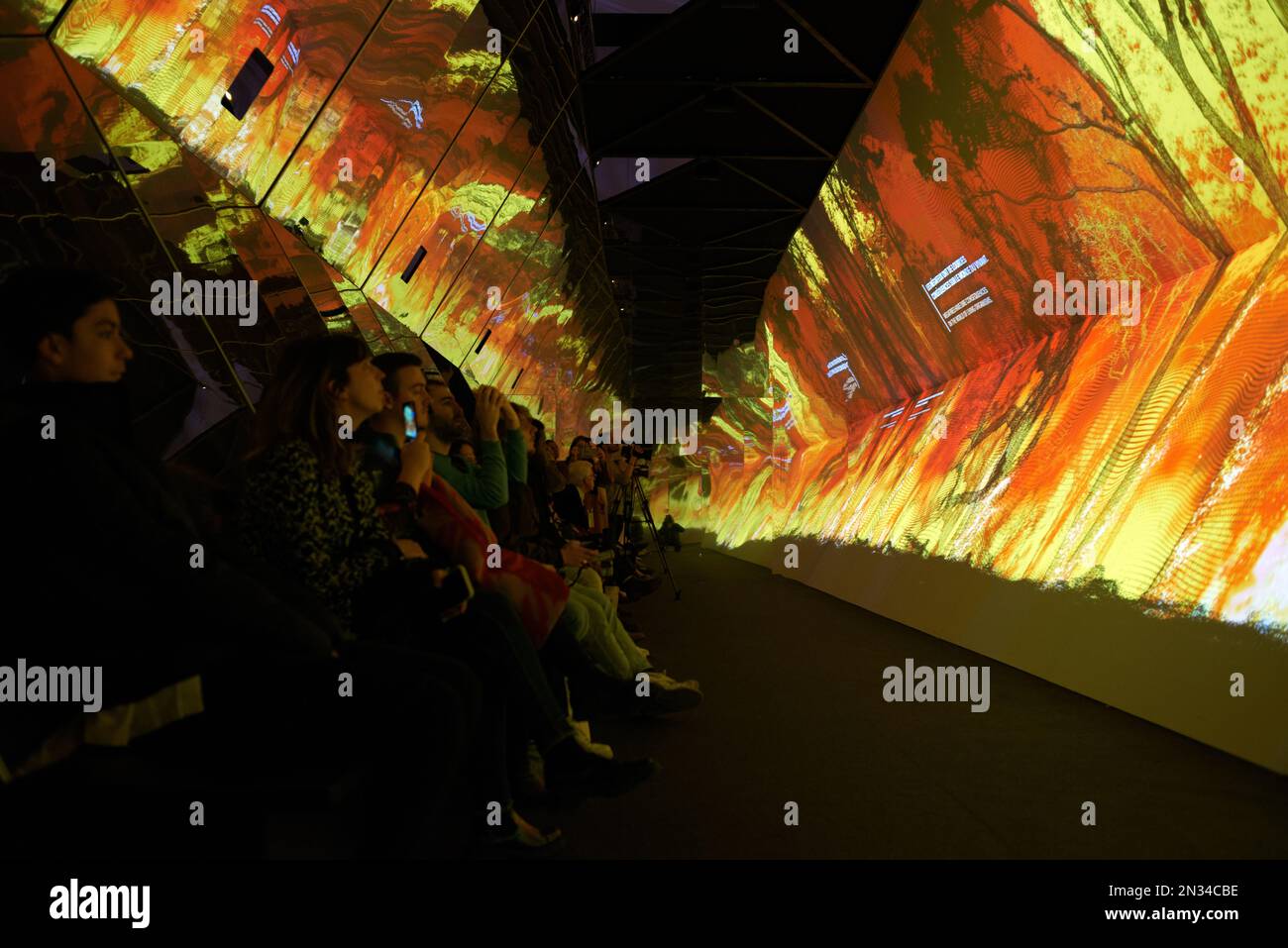 Toulouse, France. 06th Feb, 2023. People look at the 'tunnel of fire ...