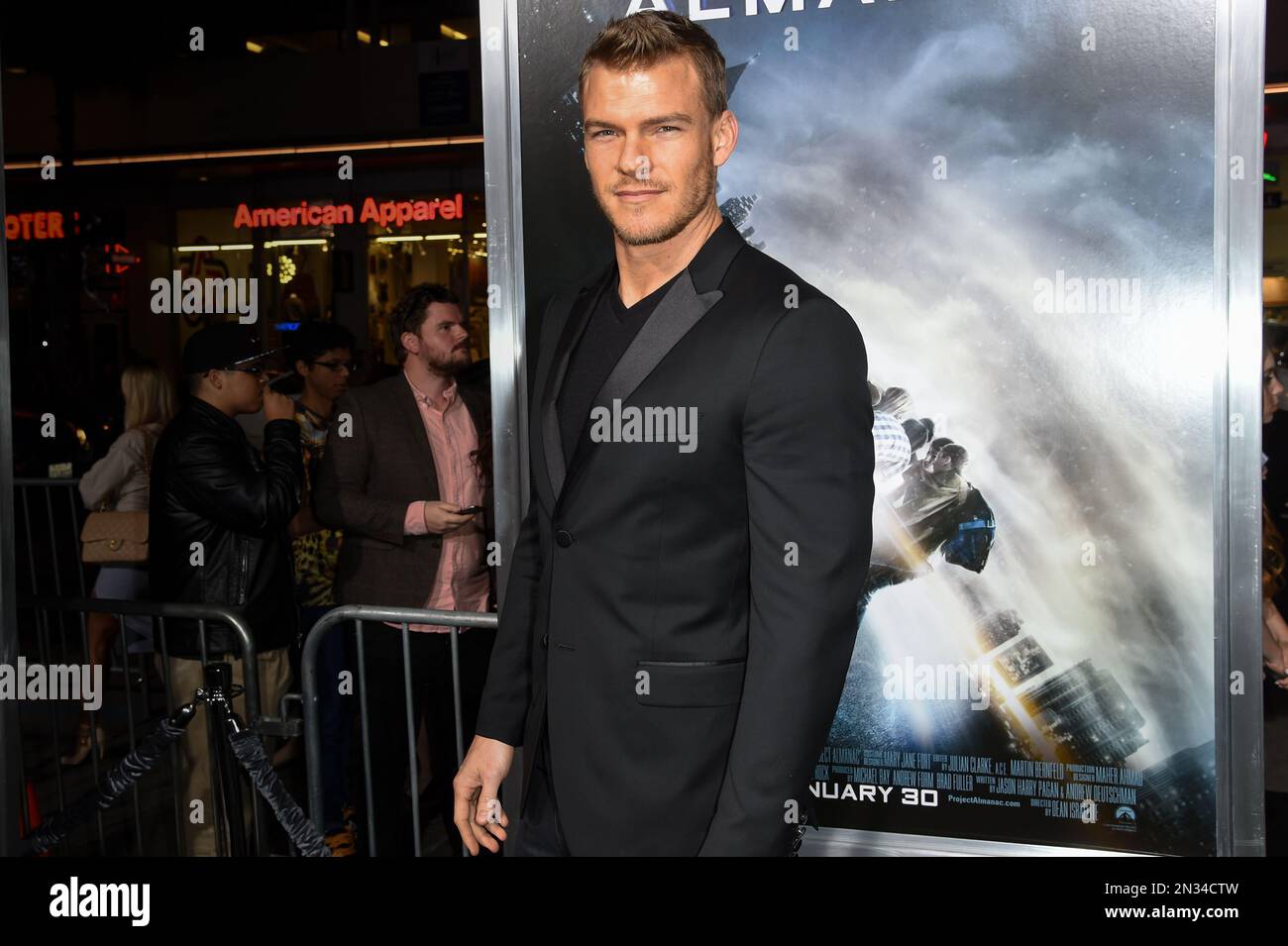 Alan Ritchson attends The Los Angeles Premiere of "Project Almanac" at ...
