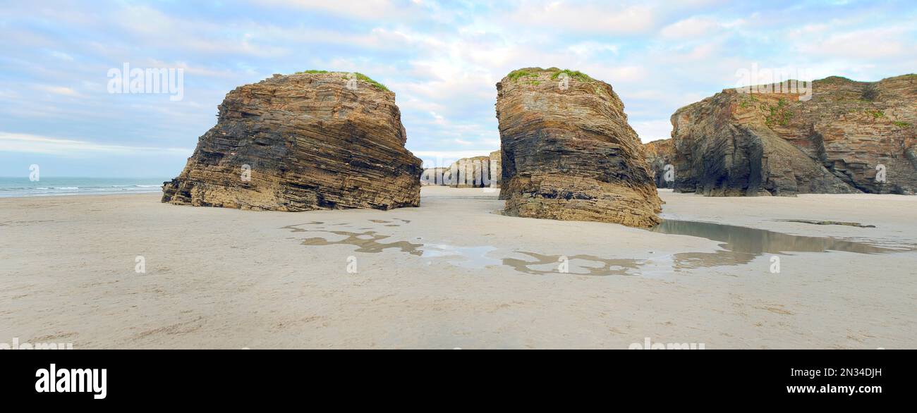 Cathedral beach, Ribadeo, Galicia, Spain Stock Photo - Alamy