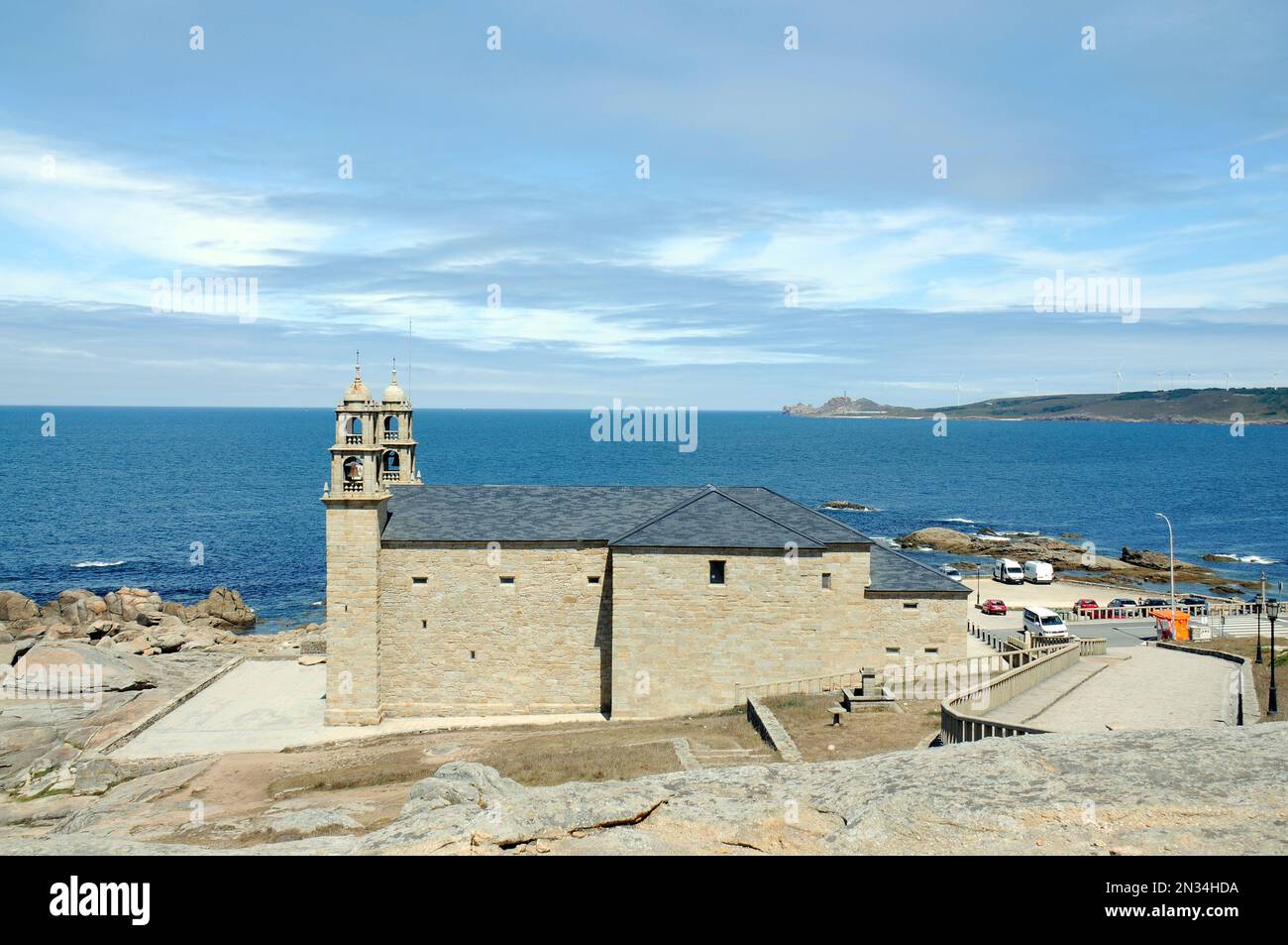 santuario da virxe da barca e pedras da barca, muxia, galicia, spain ...