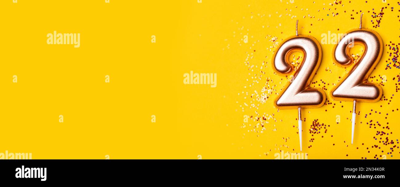 22 years celebration. Greeting banner Stock Photo - Alamy