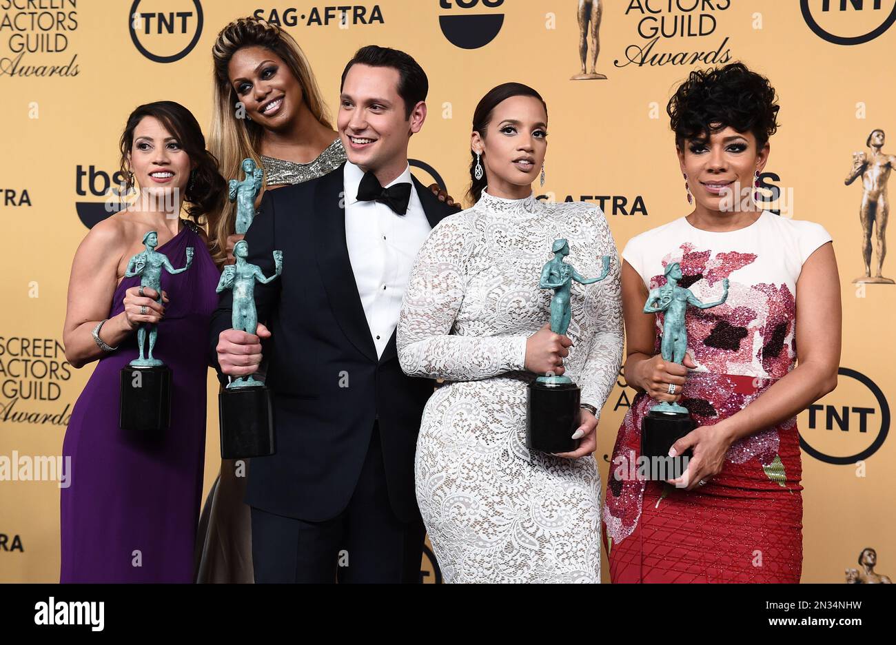Elizabeth Rodriguez, from left, Laverne Cox, Matt McGorry, Dascha ...