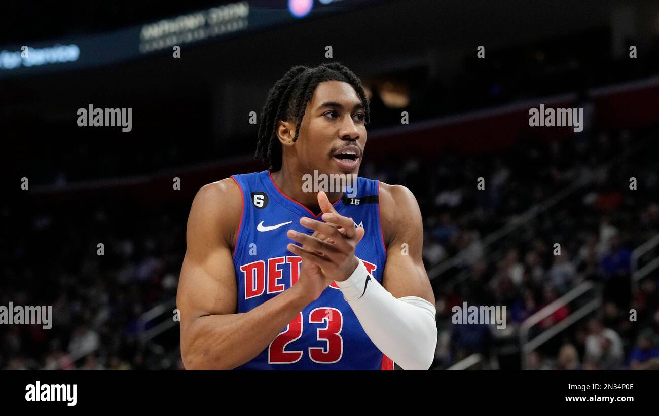 Detroit Pistons guard Jaden Ivey plays during the second half of an NBA ...