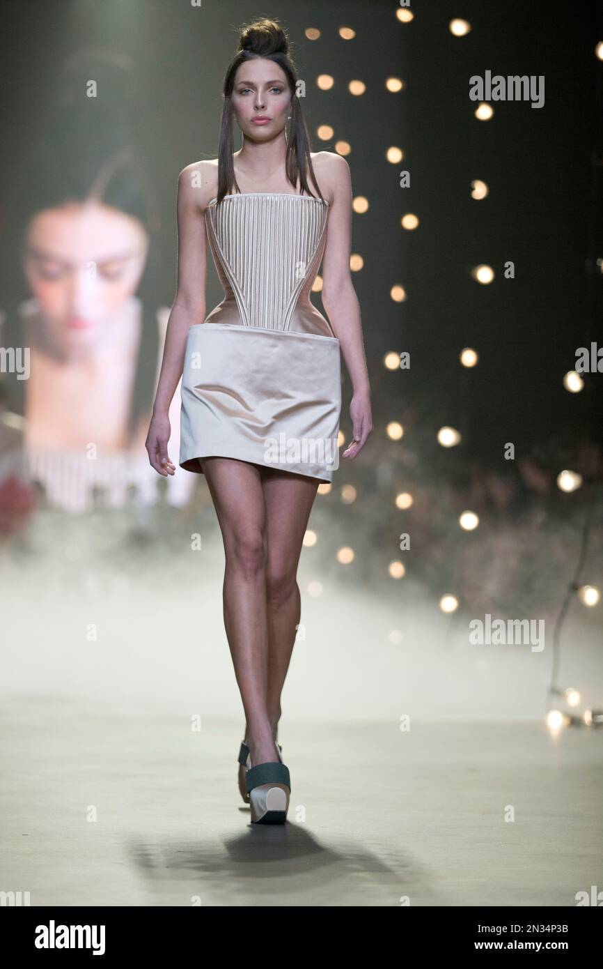 A model wears a creation from Dutch designer Esther Dorhout Mees 2015 ...