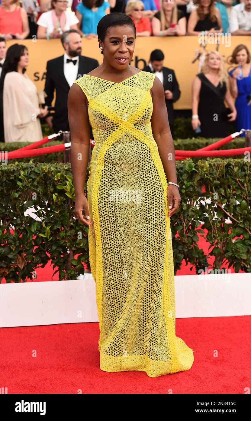 Uzo Aduba arrives at the 21st annual Screen Actors Guild Awards at the ...
