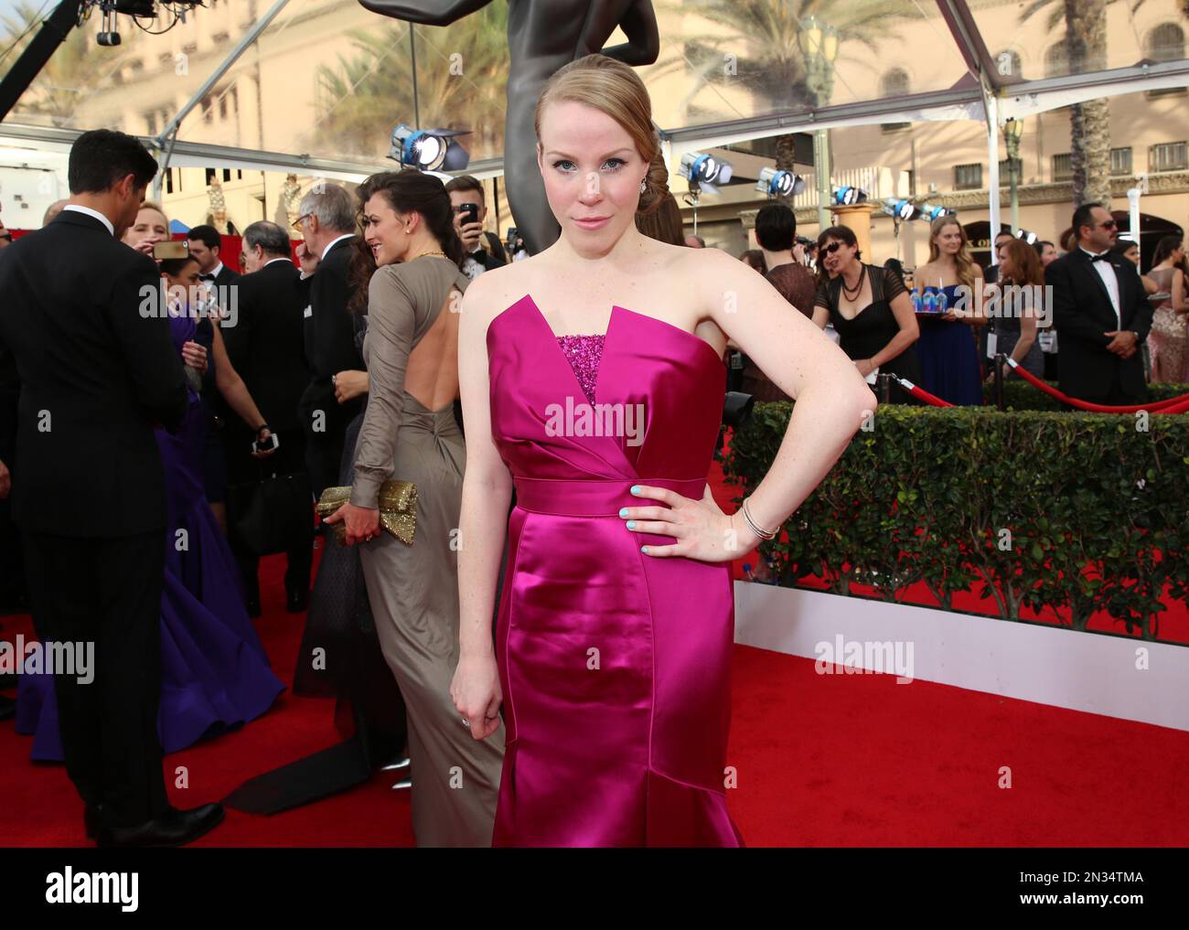 Emma Myles arrives at the 21st annual Screen Actors Guild Awards at the ...