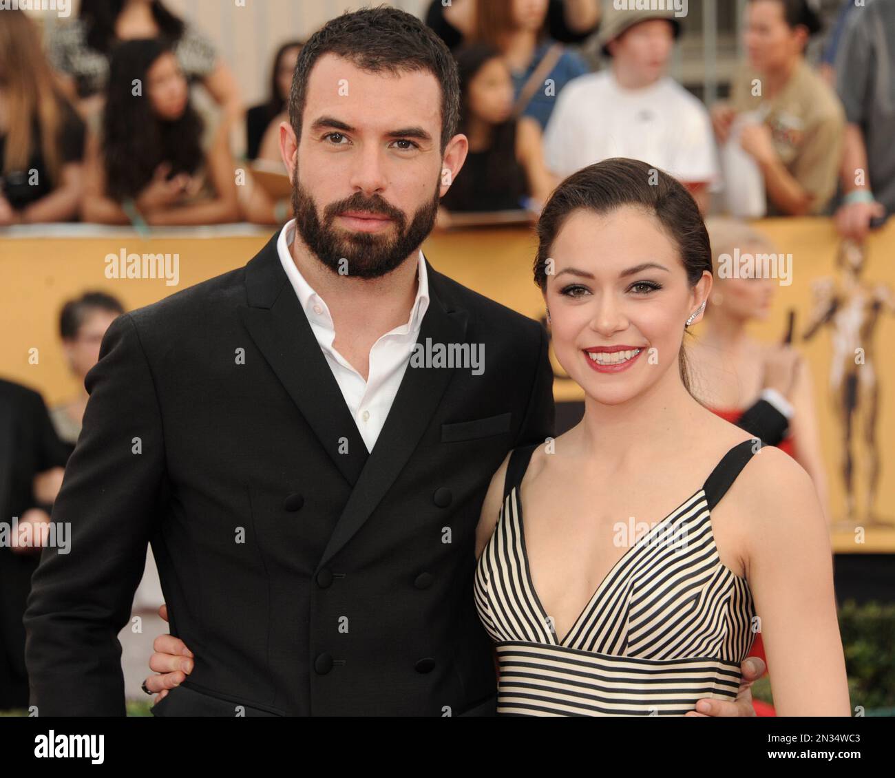 Tom Cullen, left, and Tatiana Maslany arrive at the 21st annual Screen ...