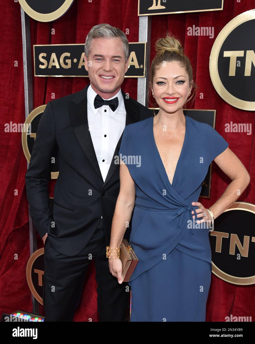 Eric Dane, left, and Rebecca Gayheart arrive at the 21st annual Screen ...