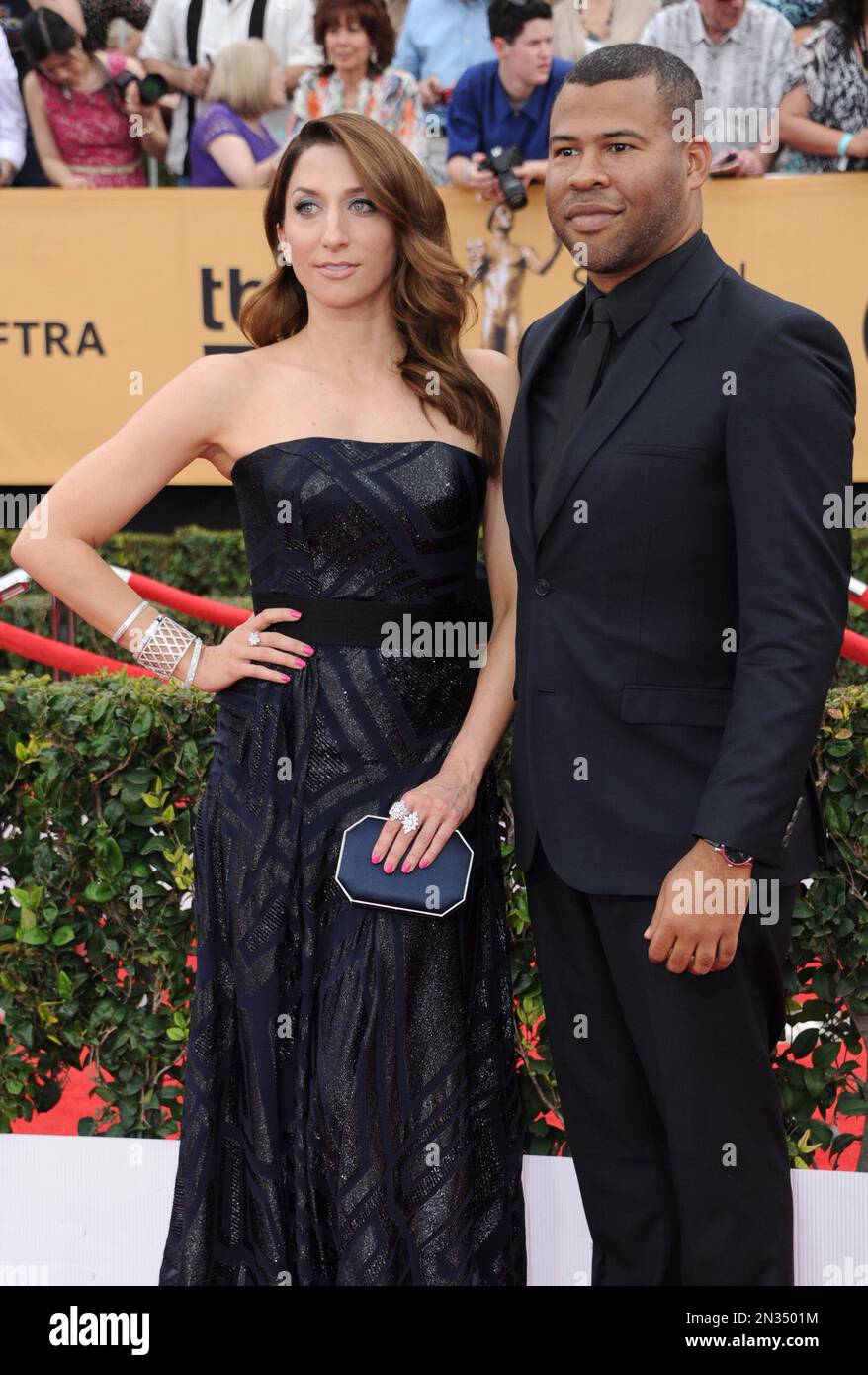 Chelsea Peretti, left, and Jordan Peele arrive at the 21st annual ...