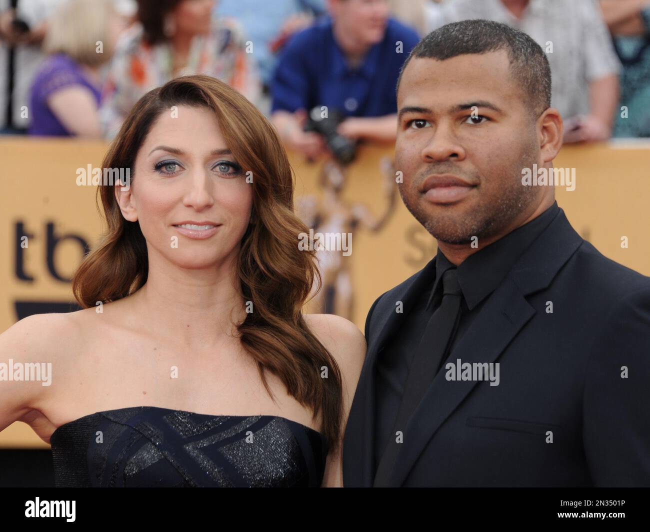 Chelsea Peretti, left, and Jordan Peele arrive at the 21st annual ...