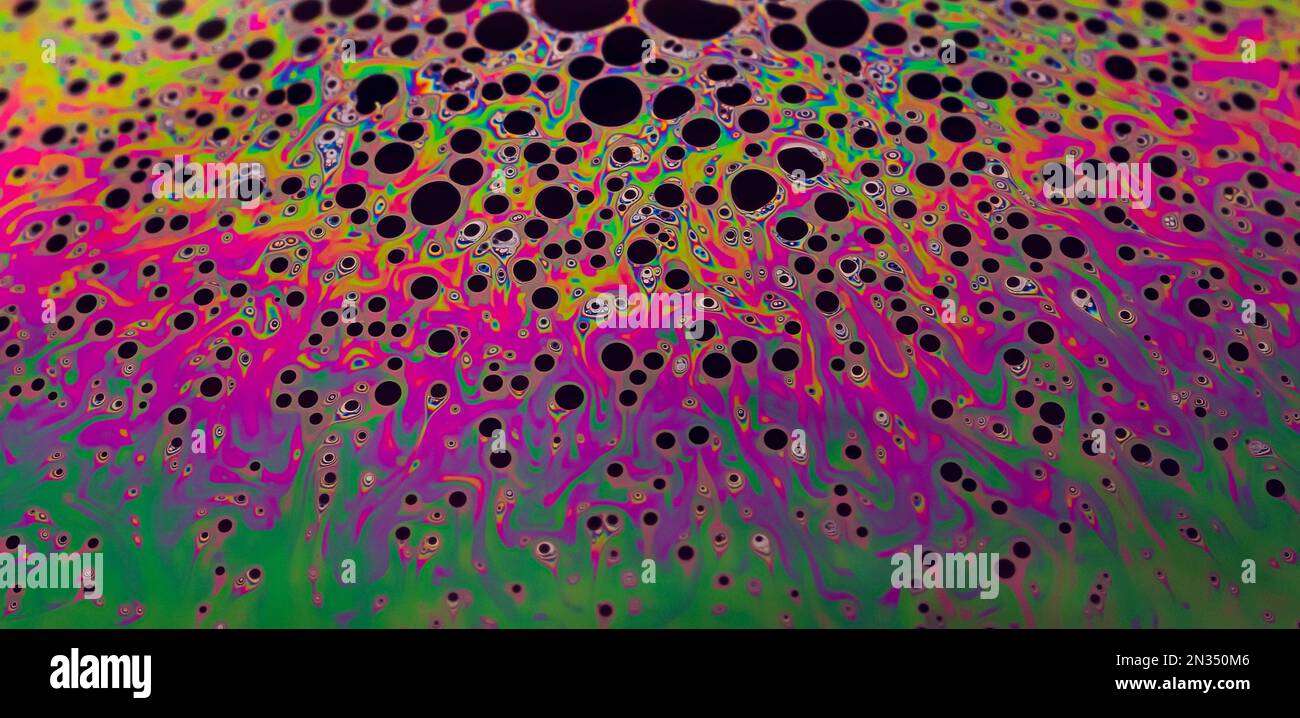 Multicolor psychedelic colors in a soap bubble Stock Photo - Alamy