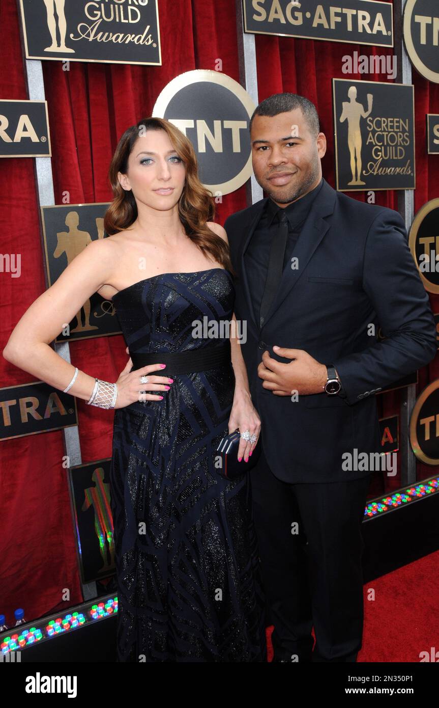 Chelsea Peretti, left, and Jordan Peele arrive at the 21st annual ...