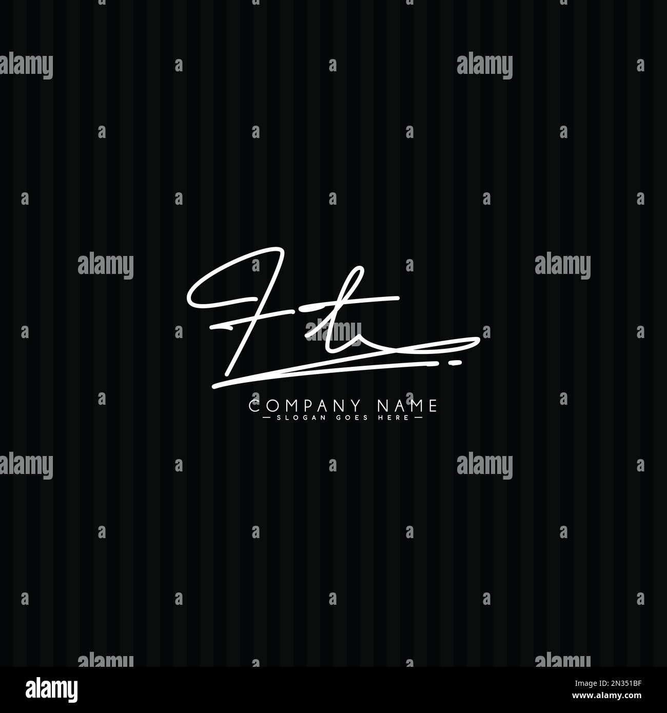 Handwritten Signature logo for Initial Letter FT - Vector Logo Template ...