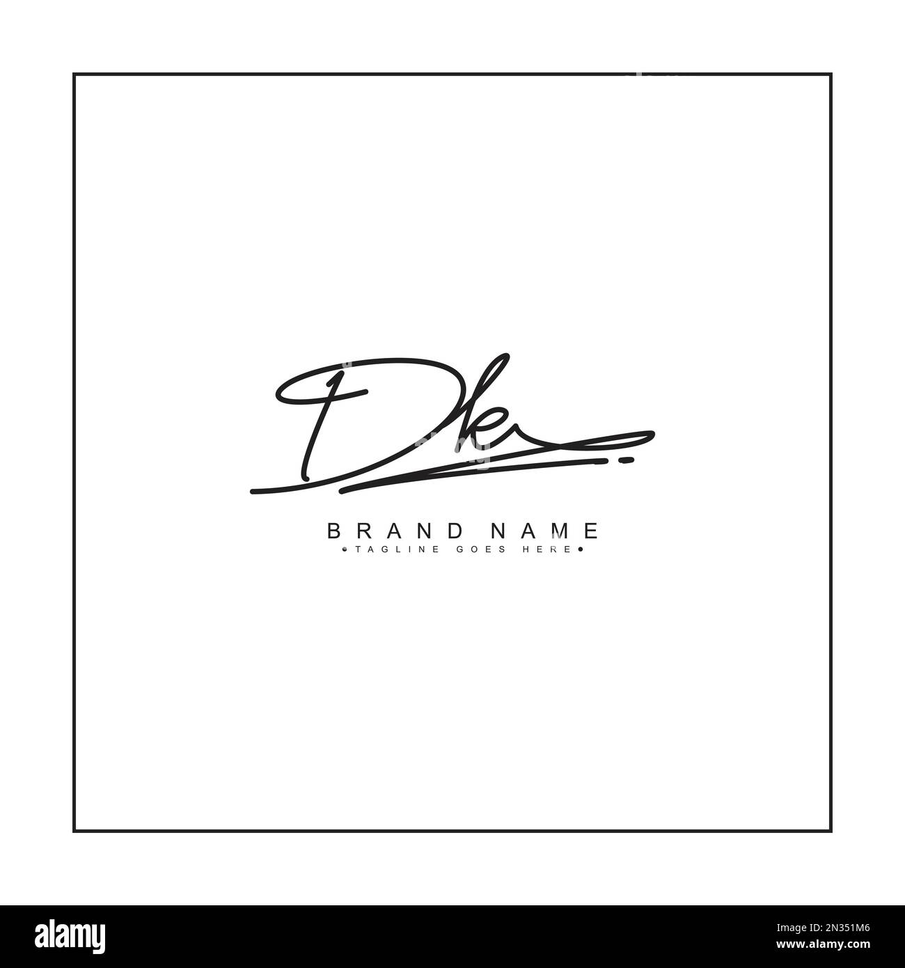 Handwritten Signature logo for Initial Letter DK - Vector Logo Template ...