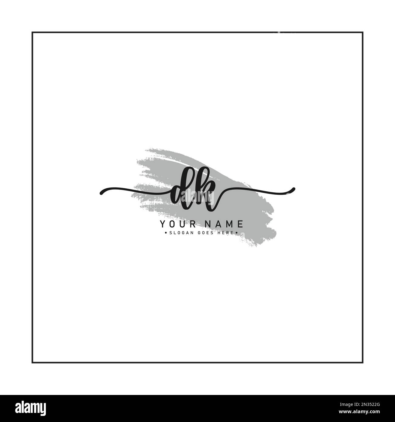Watercolor Signature logo for Initial Letter DK - Vector Logo Template ...